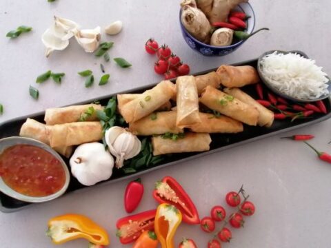 Chilli Chicken and Rice Spring Rolls - Golden Delight